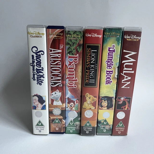 DISNEY VHS BUNDLE Bambi, Mulan, Snow White, Snow White, Lion King 2 ...