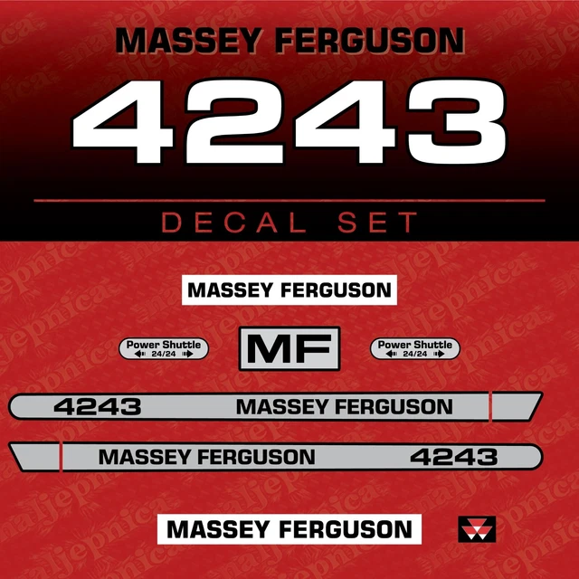 MASSEY FERGUSON 4243 Tractor Aftermarket Decal Sticker Aufkleber ...