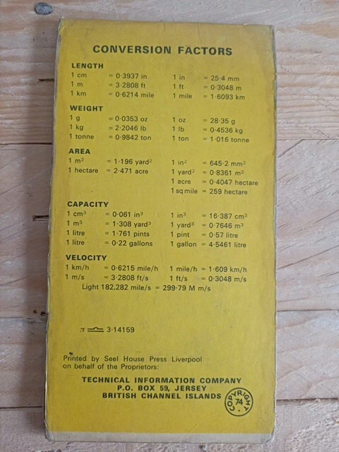 VINTAGE ZEUS PRECISION Data Charts & Ref Tables Metric Revision 1974 ...
