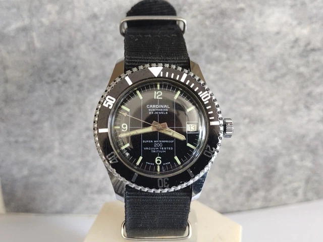 1960-70S GENTS CARDINAL SUBMARINE 200 DIVERS WATCH IN EXCELLENT ...