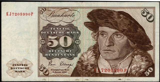 GERMANY 1980 BANKNOTES 50 Markings - Funfzig Deutsche Mark - MF103855 £ ...