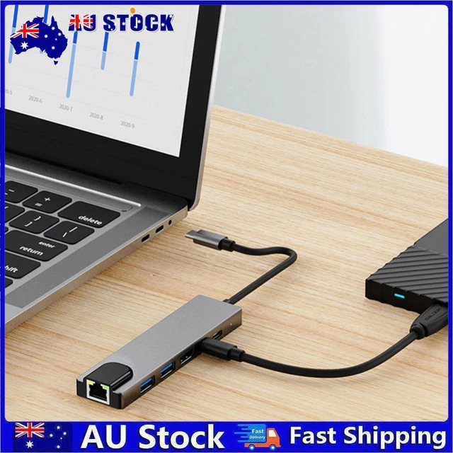 6IN1 USB-C HUB PD100W USB2.0/3.0 Port 100M RJ45 4K/30Hz HDMI-Compatible ...