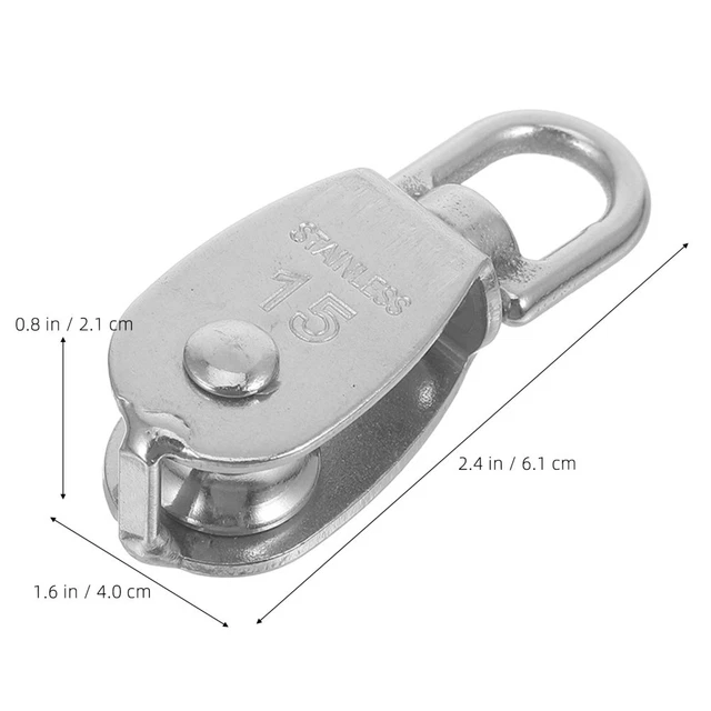 SET OF 3 Stainless Steel Pulley Block Lifting Heavy Duty Wheel Cable £ ...