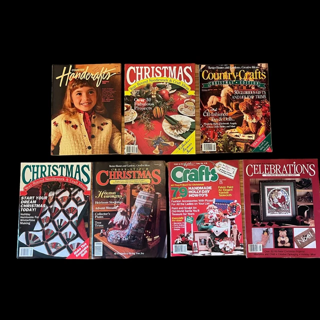 CHRISTMAS CROSS STITCH Quilt Craft Pattern Books Magazines Vintage Mix ...
