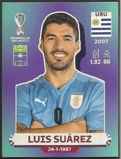 PANINI FIFA WORLD Cup Qatar-2022- #Uru-20-Uruguay-Luis Suarez £0.99 ...
