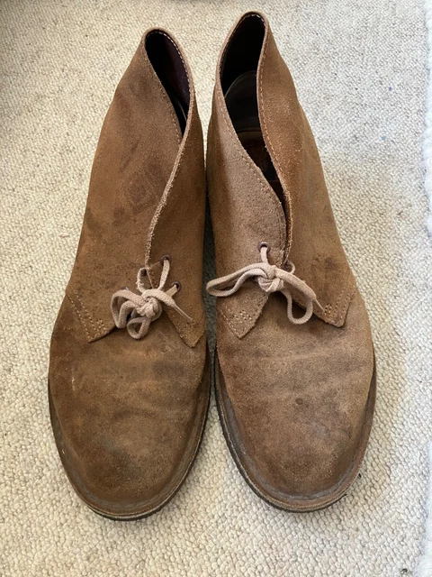 CLARKS MENS SUEDE desert boots cola size 9 uk £10.59 - PicClick UK