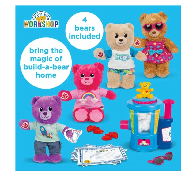 BUILD-A-BEAR LIGHT-UP STUFFING Station Set with 4 Bears Outfits ...