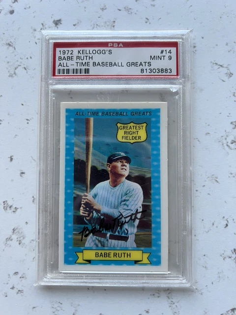 1972 KELLOGG’S BABE Ruth All-Time Greats #14 PSA 9 New York Yankees EUR ...