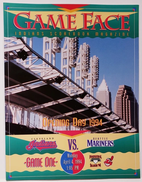 1994 CLEVELAND INDIANS GameFace Program Inaugural Season 1/4/94 Opening ...