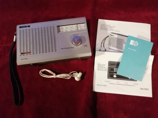 VINTAGE PYE SX 1192 Transistor Radio Instructions Earphone Great ...