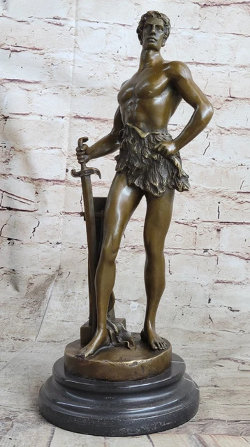 VINTAGE FRANÇAIS BRONZE Sculpture De un Homme Artiste Maurice Continu ...