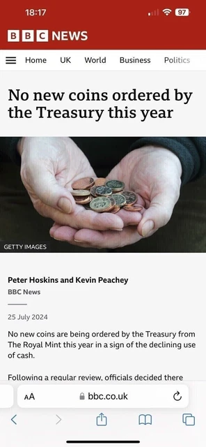 NEW RELEASE RARE NIFC BUNC SEALED DEFINITIVE 2024 5 COIN SET - 1p 2p 5p ...