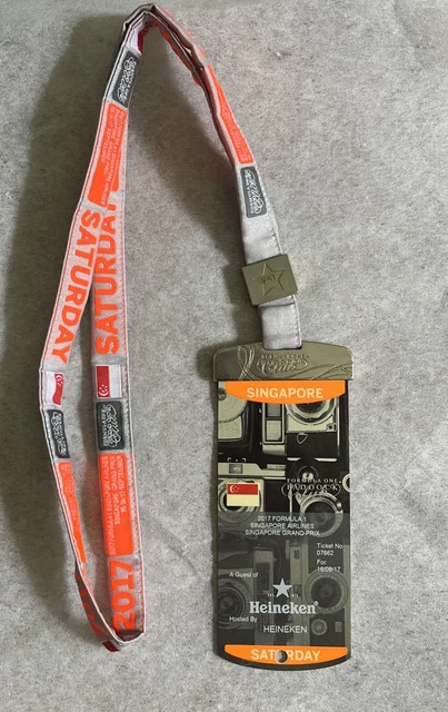 2017 SINGAPORE 🇸🇬 Paddock Club Pass F1 Grand Prix GP Formula 1 McLaren ...