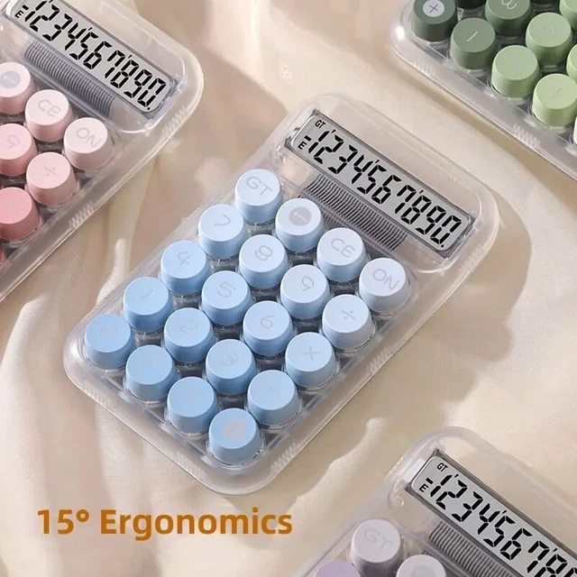 MECHANICAL PUSHBUTTON CALCULATOR 10-Digit Display Large LCD Display ...