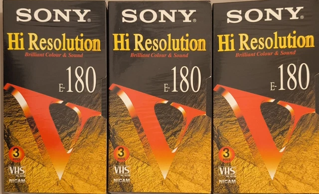 SONY VHS HI Resolution E-180 Cassette VHS Tape 180 min 3 Hours £7.99 ...