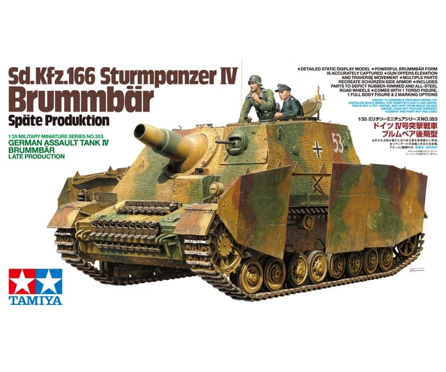 TAMIYA 35353 STURMPANZER IV Brummbär Sd.Kfz.166 Plastik Modellbausatz 1 ...