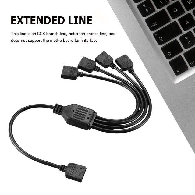 NEU 3PIN EXTENSION Cable Adapter 5V RGB Splitter Cable for Msi Asus ...