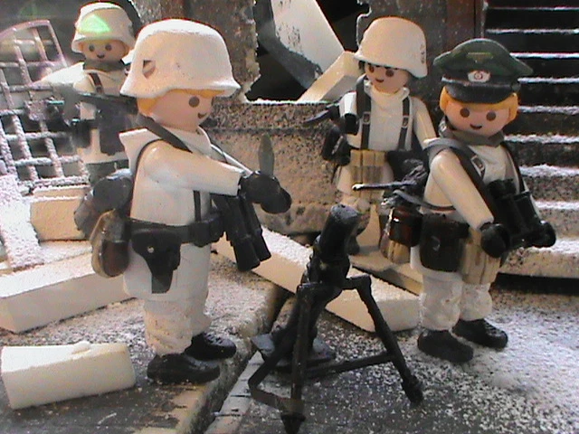 PLAYMOBIL CUSTOM SOLDAT Wehrmacht (Mortier) (Ardennes-1944) Ref-0541 ...