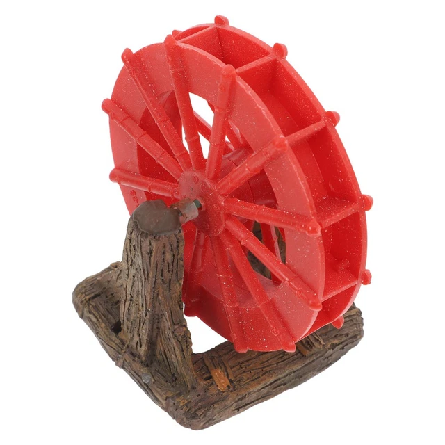 PLASTIC AQUARIUM MINI Water Wheel Fish Landscaping Decoration Aquarium ...