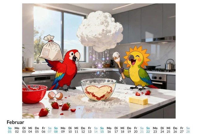 TIER-CARTOONS IM ALLTAG Ava Weber Kalender Deutsch 2026 FlipFlop EUR 21 ...