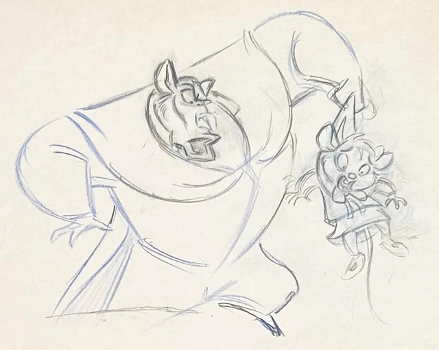 1986 DISNEY GREAT Mouse Detective Ratigan Olivia Original Animation ...