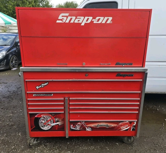 SNAP ON KRL Roll Cab Tool Chest/ Cabinet / Box With Hutch Stainless Top ...