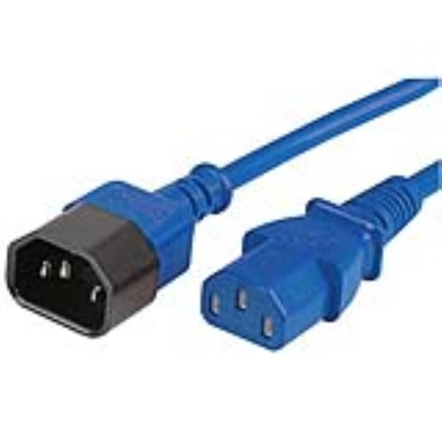 MAPLIN POWER LEAD IEC C14 Male Plug to C13 Female Extension Lead - Blue ...
