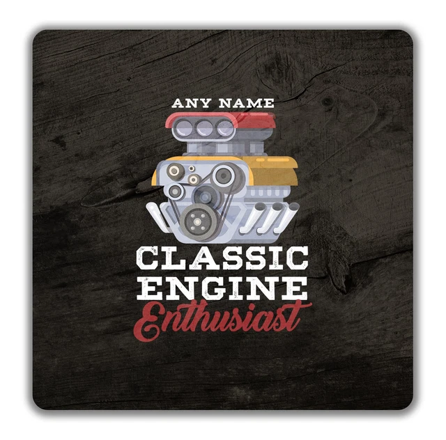 PERSONALISED GREASE MONKEY Engine Enthusiast 2 Pack Drinks Coasters 9 x 9cm $14.04 - PicClick AU