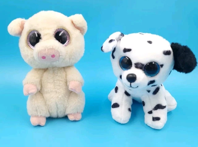 TY BEANIE BOOS Glubschi 🥰 Schwein Piggley 🐷 & Dalmatiner Catcher 🐶 16 ...