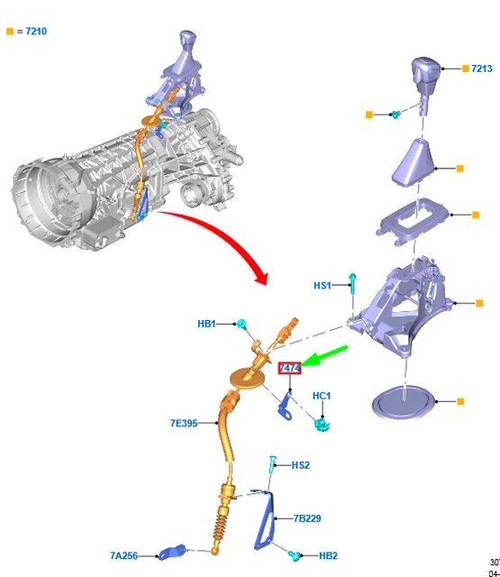 FORD RANGER T6 MK1 Gear Selector Control Cable Bracket 1745038 NEW ...