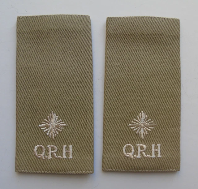 BRITISH ARMY QUEEN'S Royal Hussars 2nd Lieutenant Rank Slides - New £2. ...