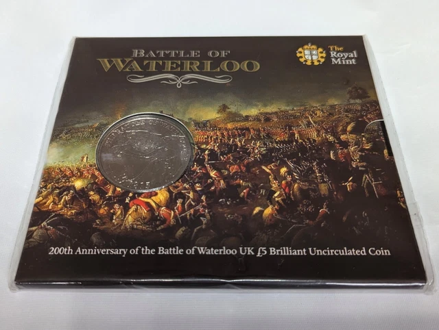 ROYAL MINT BATTLE Of Waterloo 200th Anniversary 2014 £5 Coin BUNC £25. ...