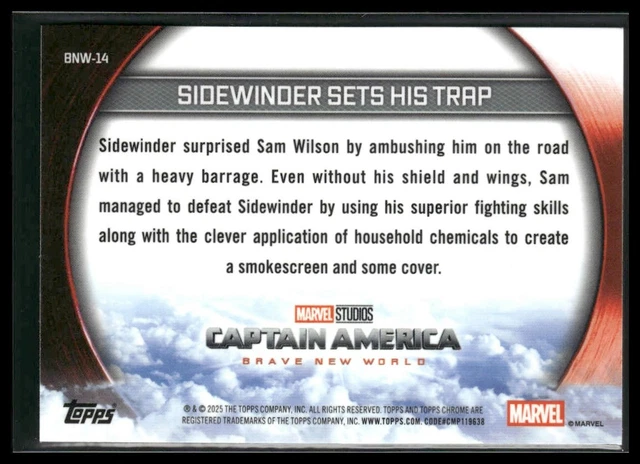 2025 TOPPS CHROME Marvel Studios #BNW-14 Sidewinder Sets His Trap ...