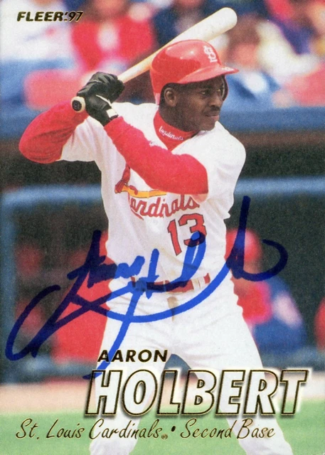 1997 FLEER AARON HOLBERT Signed Card autograph CARDINALS REDS EUR 3,08 ...