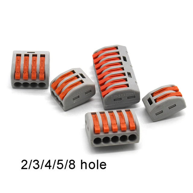 2/3/4/5/8WAY ELECTRICAL CONNECTORS Wire Block Clamp Terminal Cable 100V ...