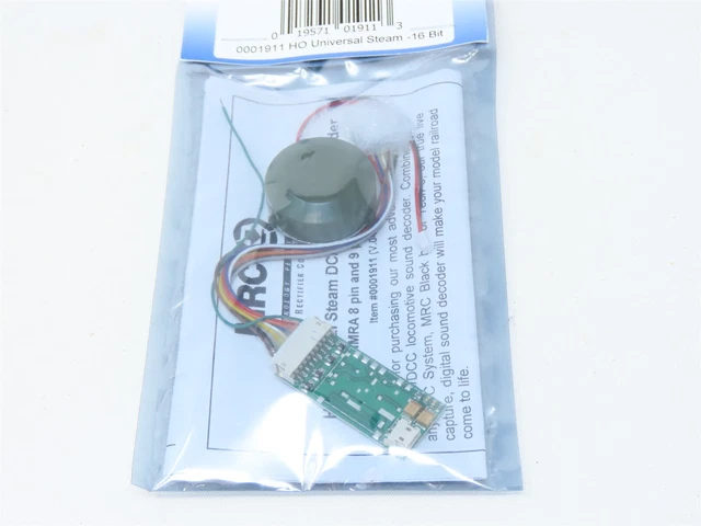 MRC 0001911 UNIVERSAL Steam 16-Bit DCC/SOUND Decoder w/Speaker for HO ...