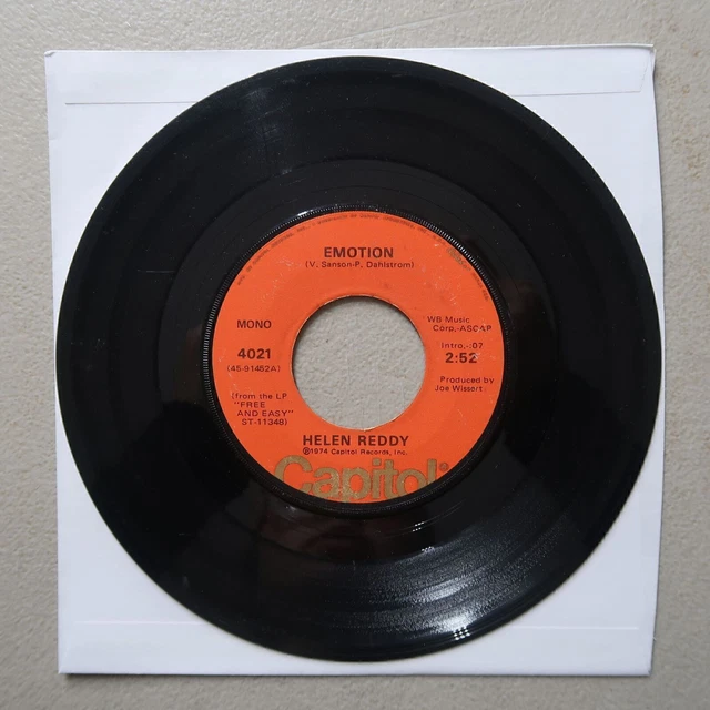HELEN REDDY EMOTION/I'VE Been Wait You So Long Vinyle 45 Capitol ...