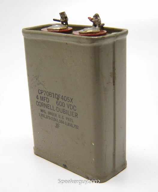 Cornell Dubilier Pio Capacitor 4 Mfd 600 Vdc Cp70b1df405x Ktb4 £
