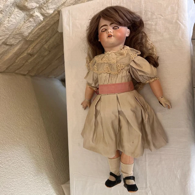 RARE POUPÉE ANCIENNE A Système Automate Déposé sfbj jumeau Tête ...