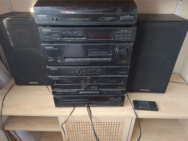 PIONEER HIFI STACK With Speakers And Remote record vinyl tape cassette CD radio £104.72 ...