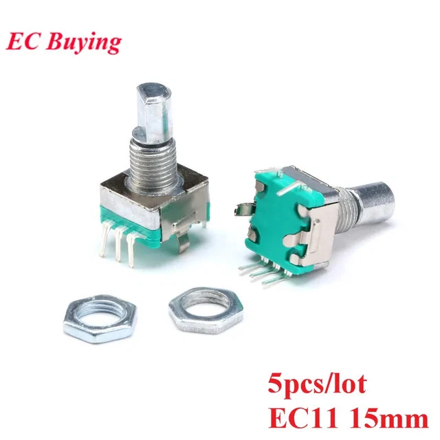 5PCS ROTARY ENCODER Coding Code Switch EC11 Digital 15mm with Switch 5 ...