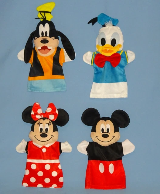 DISNEY HAND PUPPETS-MICKEY Mouse and Minnie Mouse-Goofy-Donald Duck ...