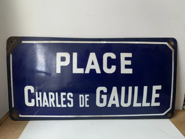 ANCIENNE PLAQUE ÉMAILLÉE Place Charles de Gaulle EUR 150,00 - PicClick FR