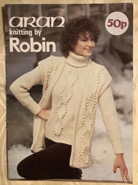 ROBIN KNITTING PATTERN book. 15 Aran designs for the family. £6.00 ...