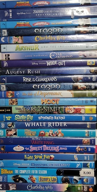 WHOLESALE LOT 100+ DVDs Kids & Family Children's Baby Pixar Disney Barbie Potter $60.18 ...