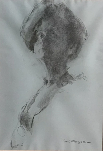 HAL REED - Charcoal Drawing, Portrait of a Woman #2 £174.57 - PicClick UK