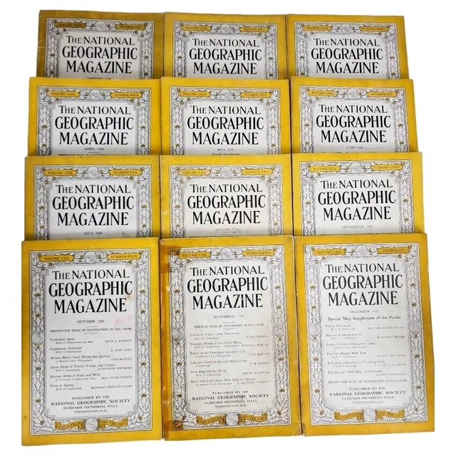 THE NATIONAL GEOGRAPHIC Magazines 1936 Full Year 12 Issues Vol LXIX ...