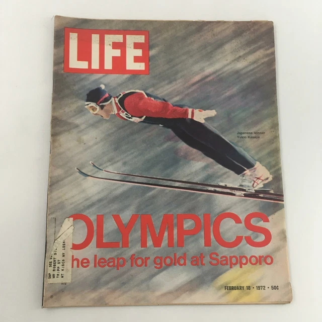 VTG LIFE MAGAZINE February 18, 1972 Olympics Japanese Winner Yukio ...