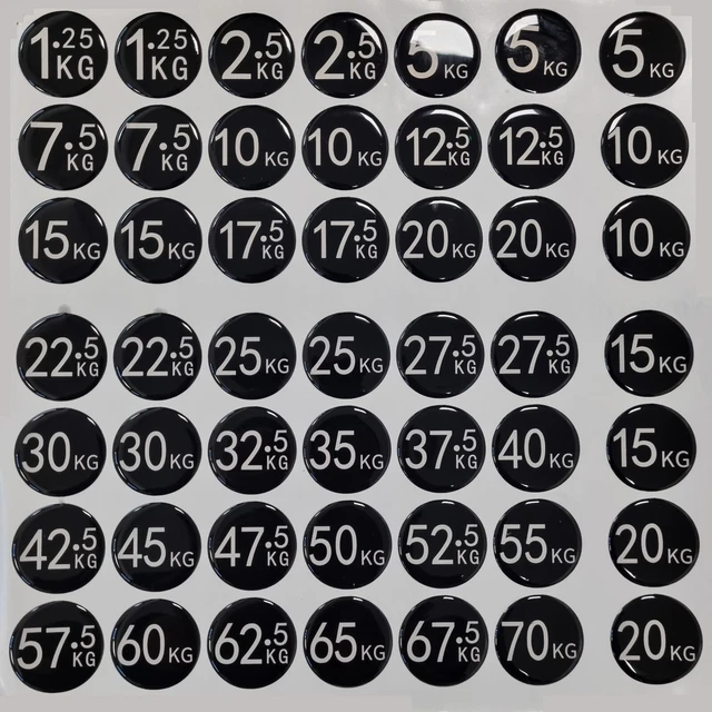 DUMBBELL RACK STACK 3D Embossed Gloss Label System 1.25kg - 70kg ...