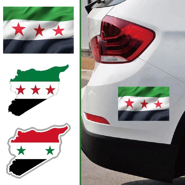 SYRIA MAP WORLD Flag Car Bumper Sticker Decal CarSticker Waterproof ...